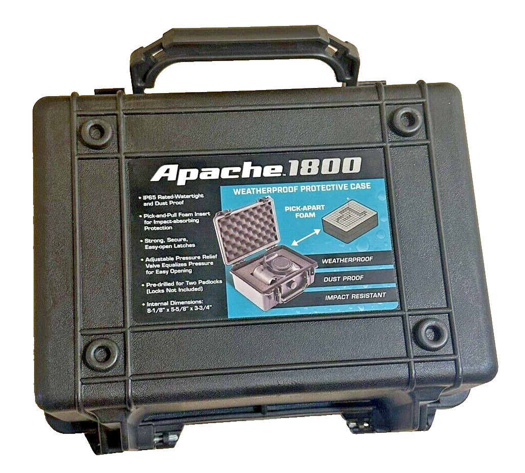 APACHE 1800 Weatherproof Protective Case, Small, Black, Survival ...