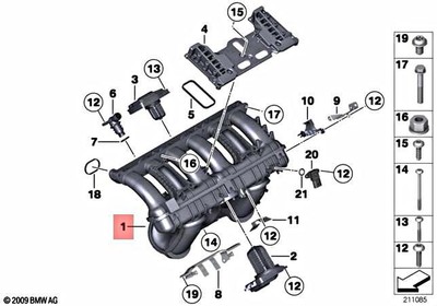 Genuine BMW F10 F11 F18 520Li 523i 523Li Sedan INTAKE MANIFOLD ...