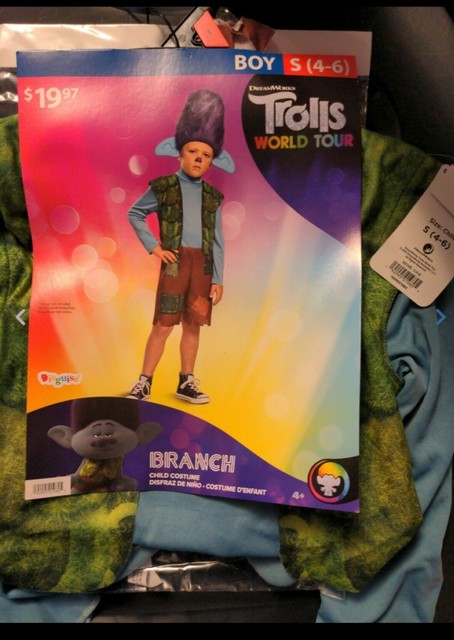 HTF Trolls World Tour Branch Boys Costume Size Small 4-6 Hc495 for sale ...
