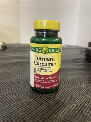 Spring Valley Turmeric Curcumin Ginger Powder Dietary Supplement, 500 ...