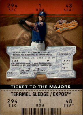 2003 Fleer Authentix #120 Terrmel Sledge TM RC/1850 - NM-MT | eBay
