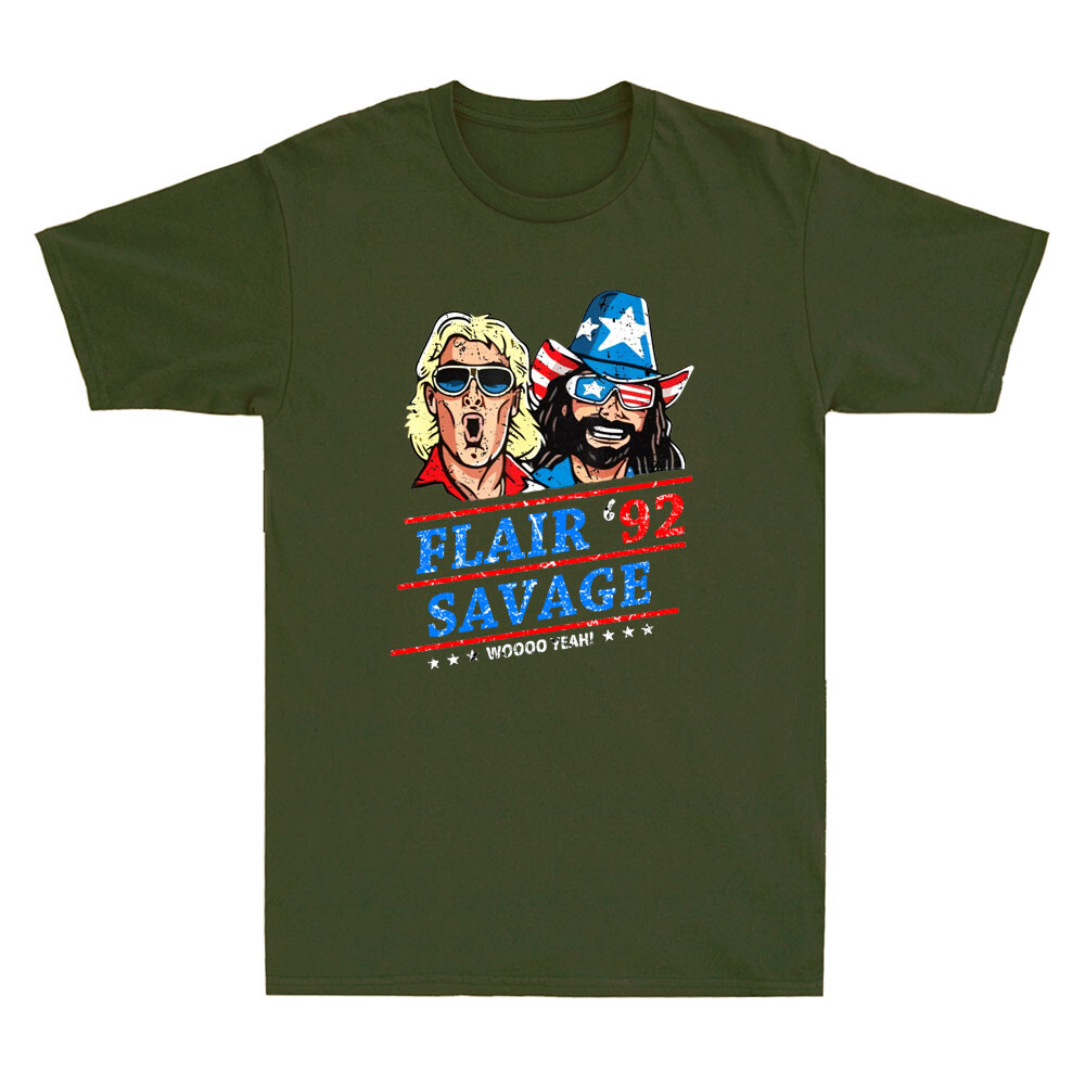 Flair and Macho Man Randy Savage Woo Yeah Funny Wrestling Vintage Men's ...