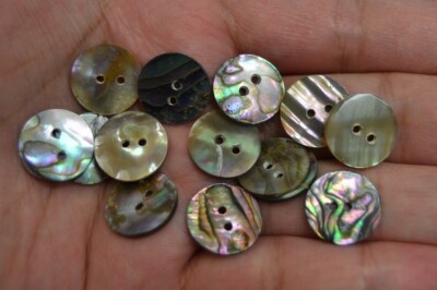 24 PCS ROUND ABALONE SHELL SEWING TWO HOLES BUTTONS 15MM | eBay