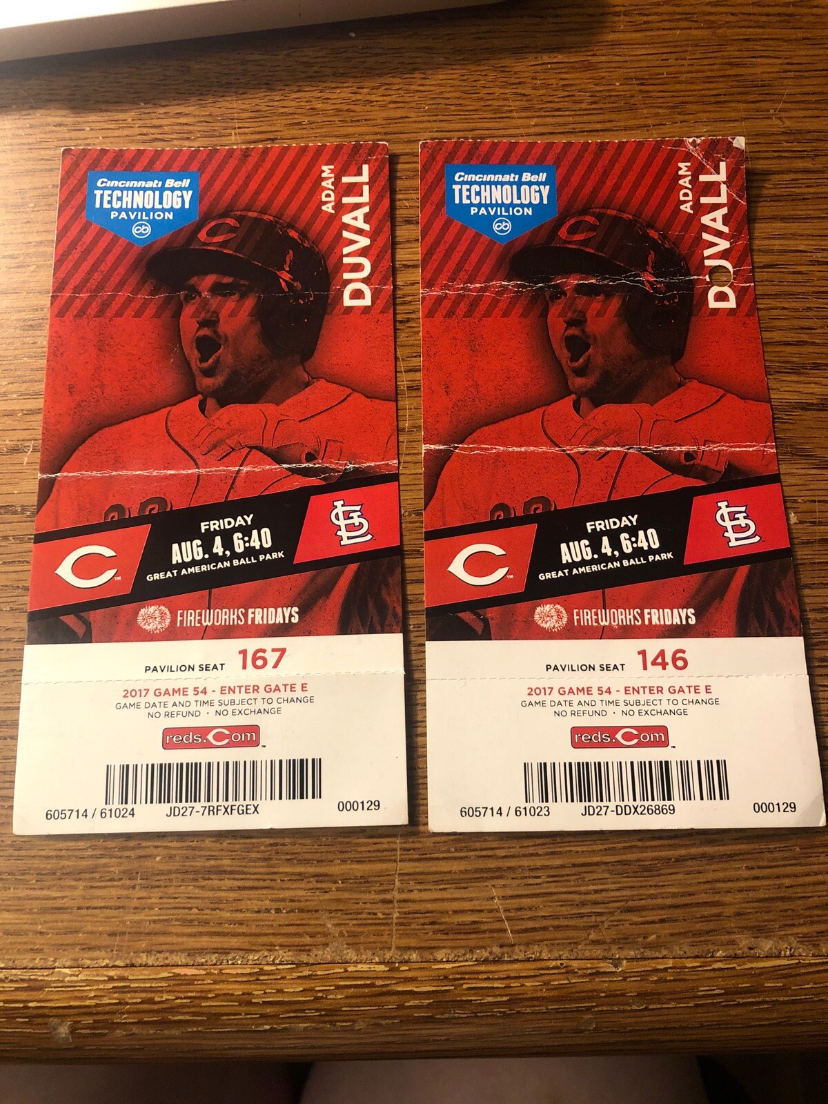 CINCINNATI REDS 2017 TICKET STUB Set 8/4/17 VS St. Louis Cardinals | eBay