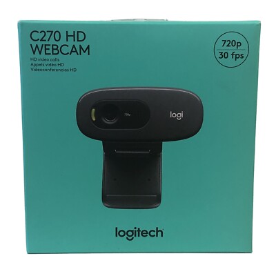 Logitech C270 HD Webcam 720p Black - New In Box - FAST SHIPPING - In ...