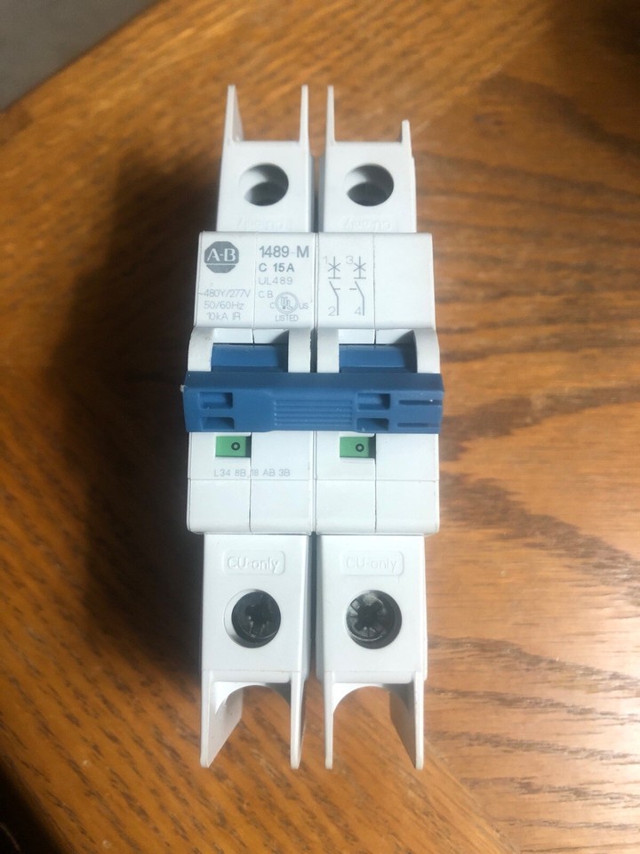 Allen-Bradley 1489-M2C150 Miniature Circuit Breaker Ser. D 240VAC 15A ...