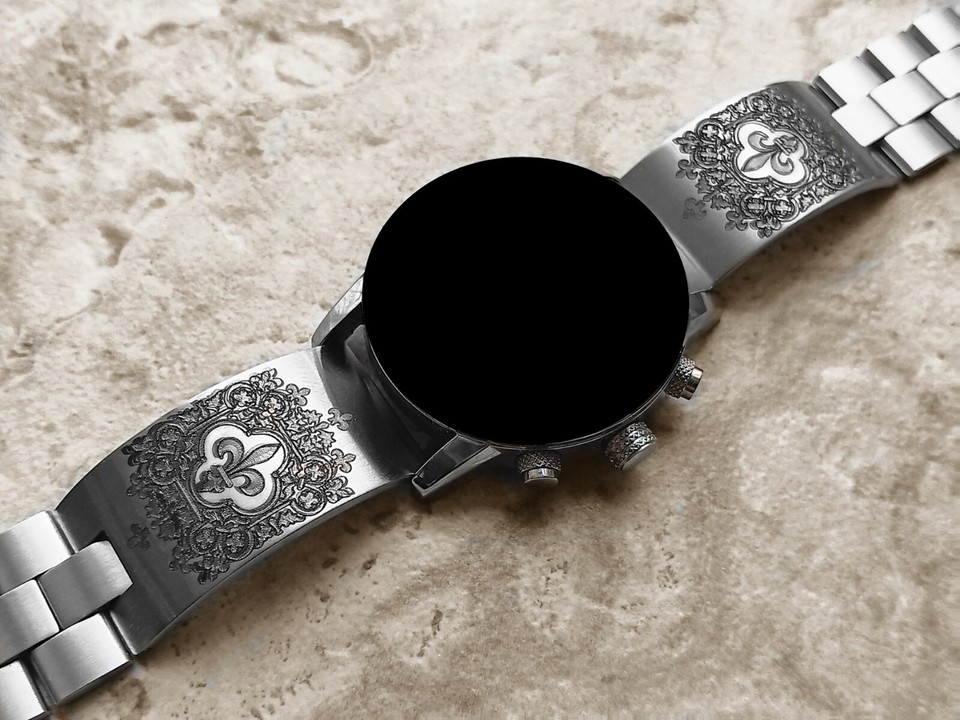 Fleur De Lis Engraved Band Strap Garmin D2 Air X15 and First Avenger ...