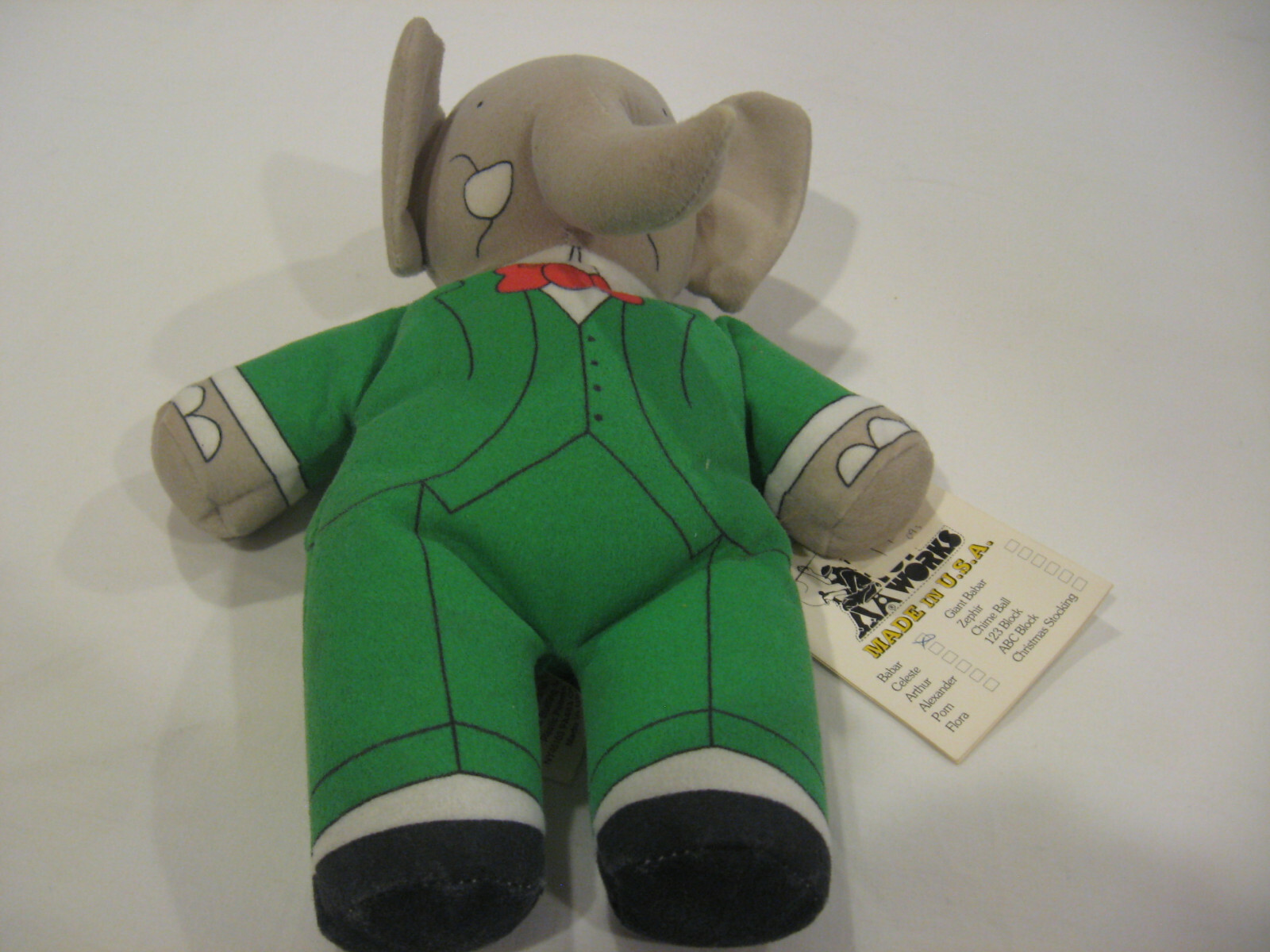 Vintage Babar Toy Works Stuffed Elephant Animal/Signed/Original Label ...