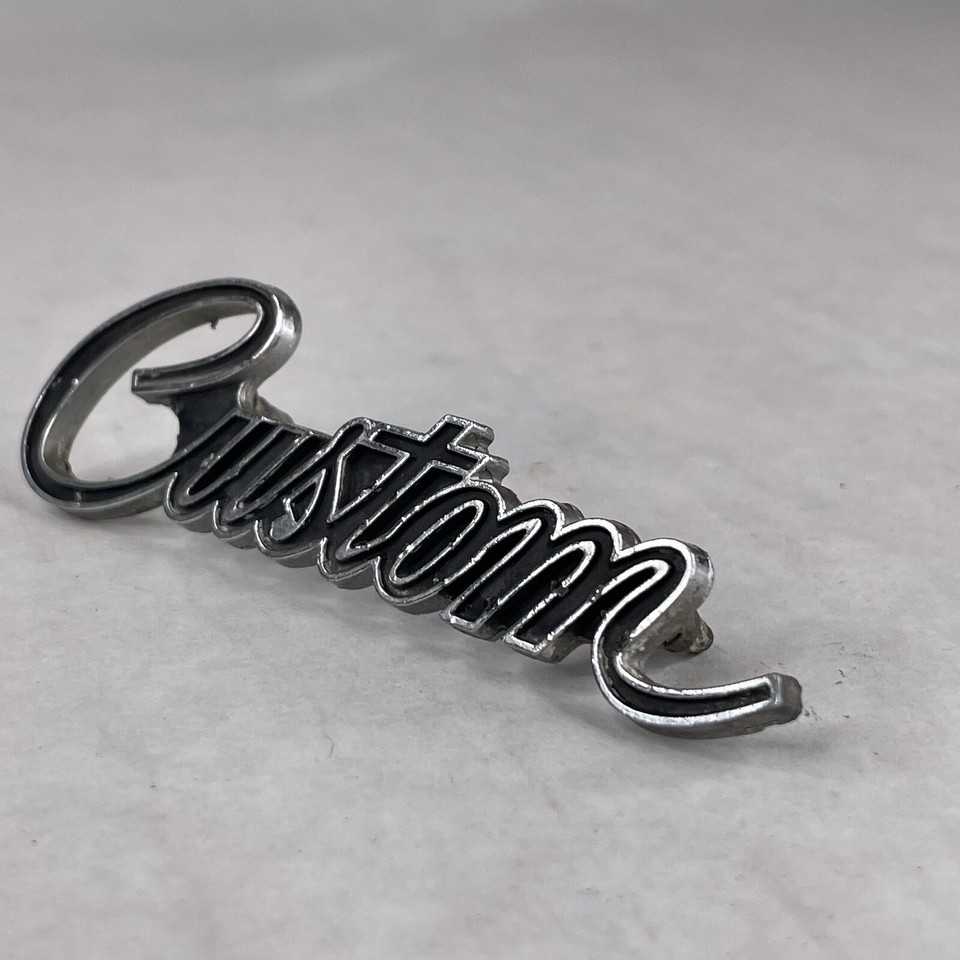 "Custom" Script Car Metal Emblem Badge Tag Trim Car Truck SUV | eBay