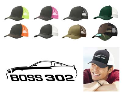 2012 2013 Ford Boss 302 Mustang Color Outline Design Trucker Hat Cap | eBay