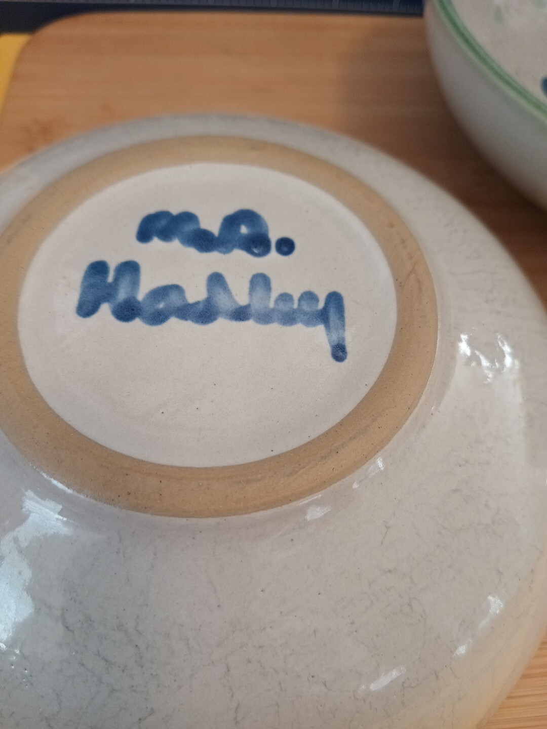 Set/2 Vtg MA Hadley 6.75" Blueberry Bouquet Coupe Bowls-Crazing/Small ...