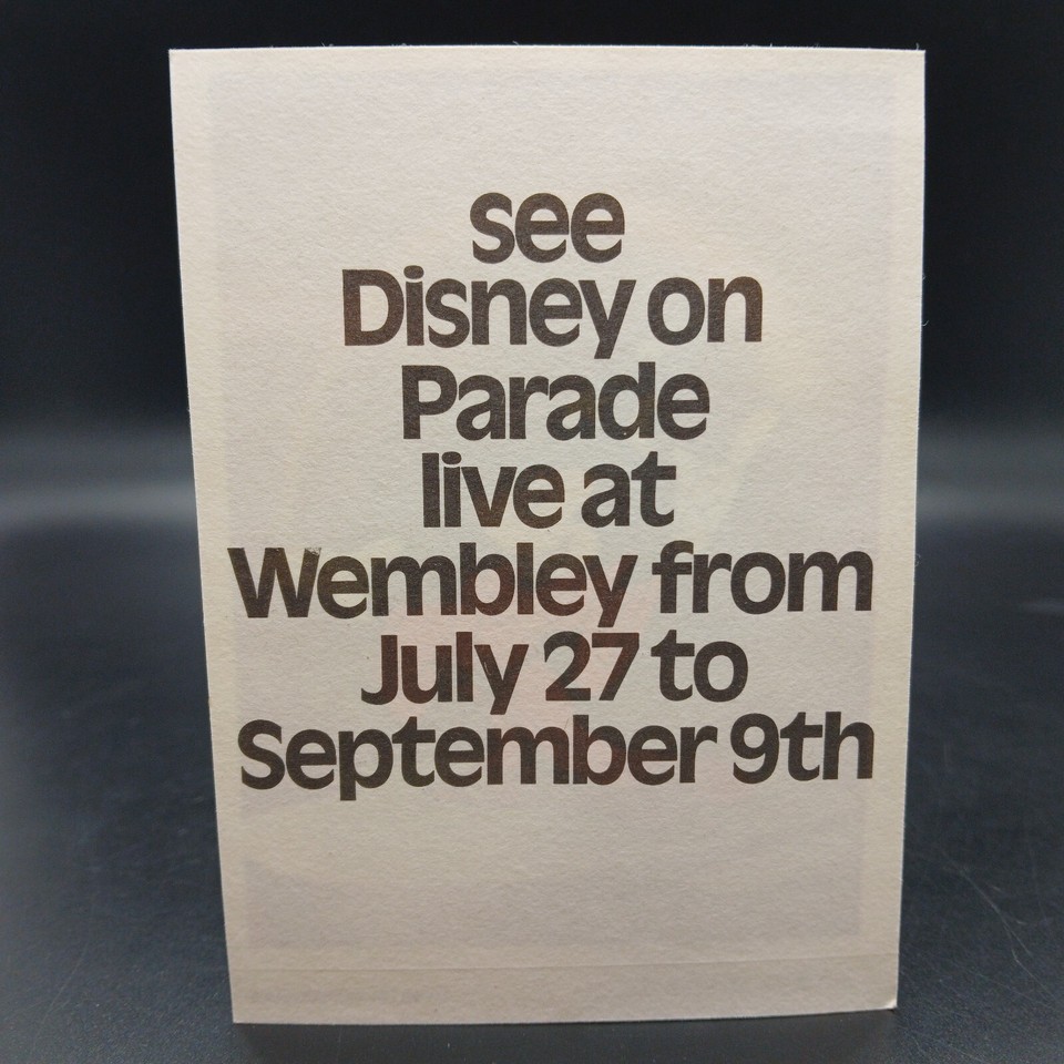 Rare 1970s Spar Grocers Disney On Parade Promo Sticker Card Sorcerer ...