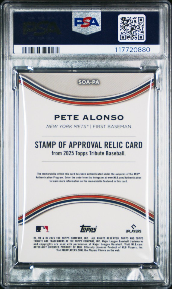 2025 TOPPS TRIBUTE STAMP OF APPROVAL RELICS #SOAPA PETE ALONSO 108/199 ...