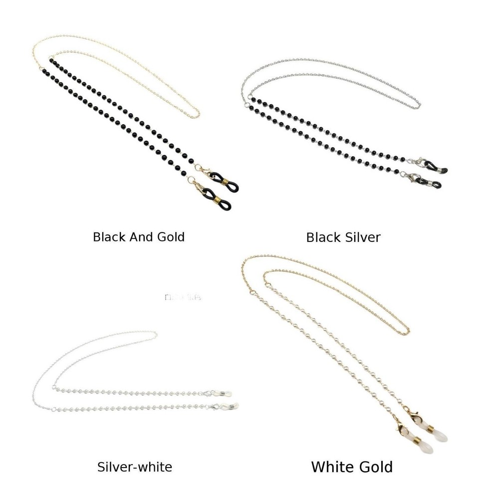 long lasting eyeglass chain with pearl design and secure non slip ...