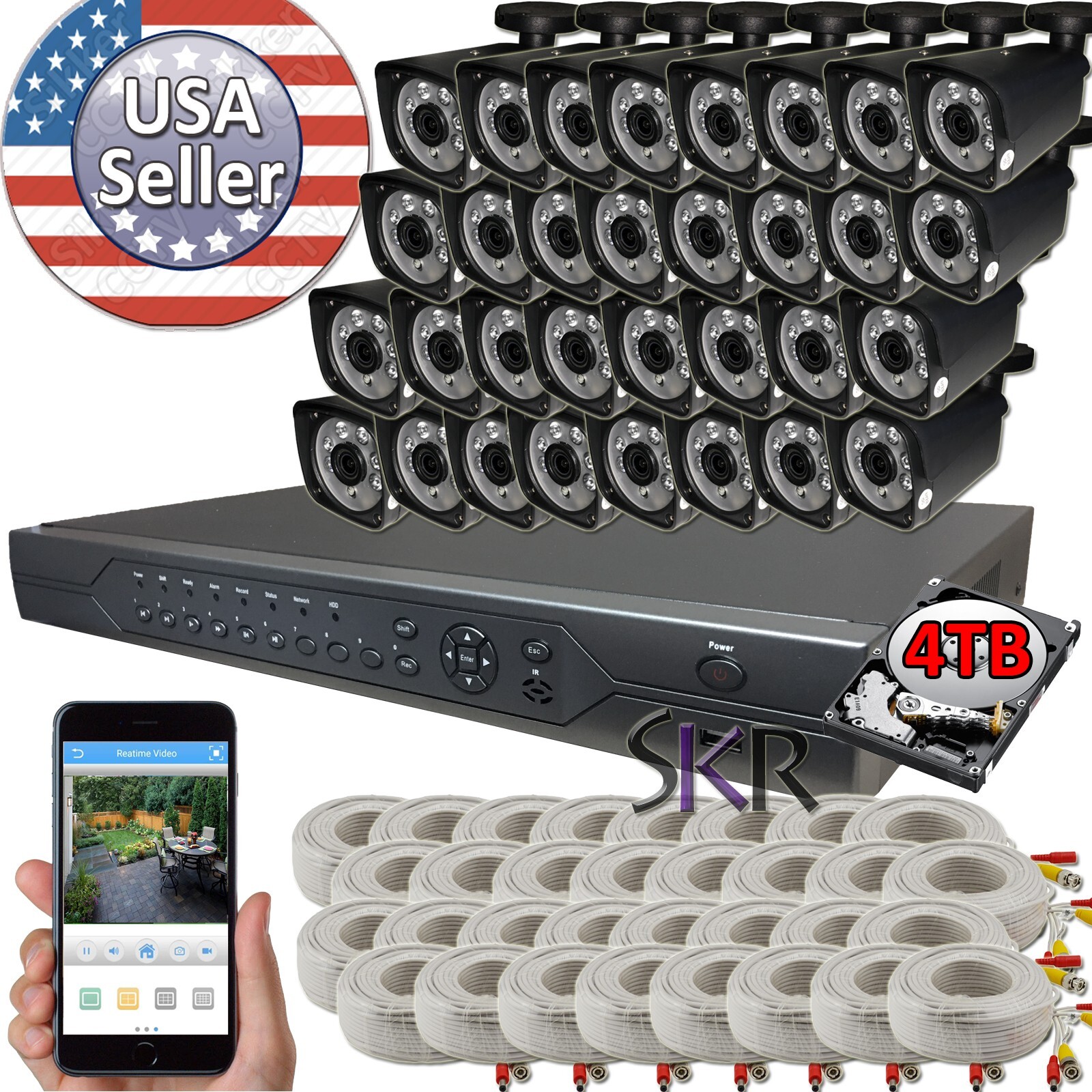 Sikker 32 Channel DVR 5MP 5 Megapixel Security Camera System with 4TB ...