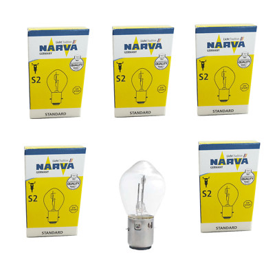 5x Narva 12V 35/35W BA20d S2 Bilux Moped Motorrad Birne Lampe Glühlampe ...