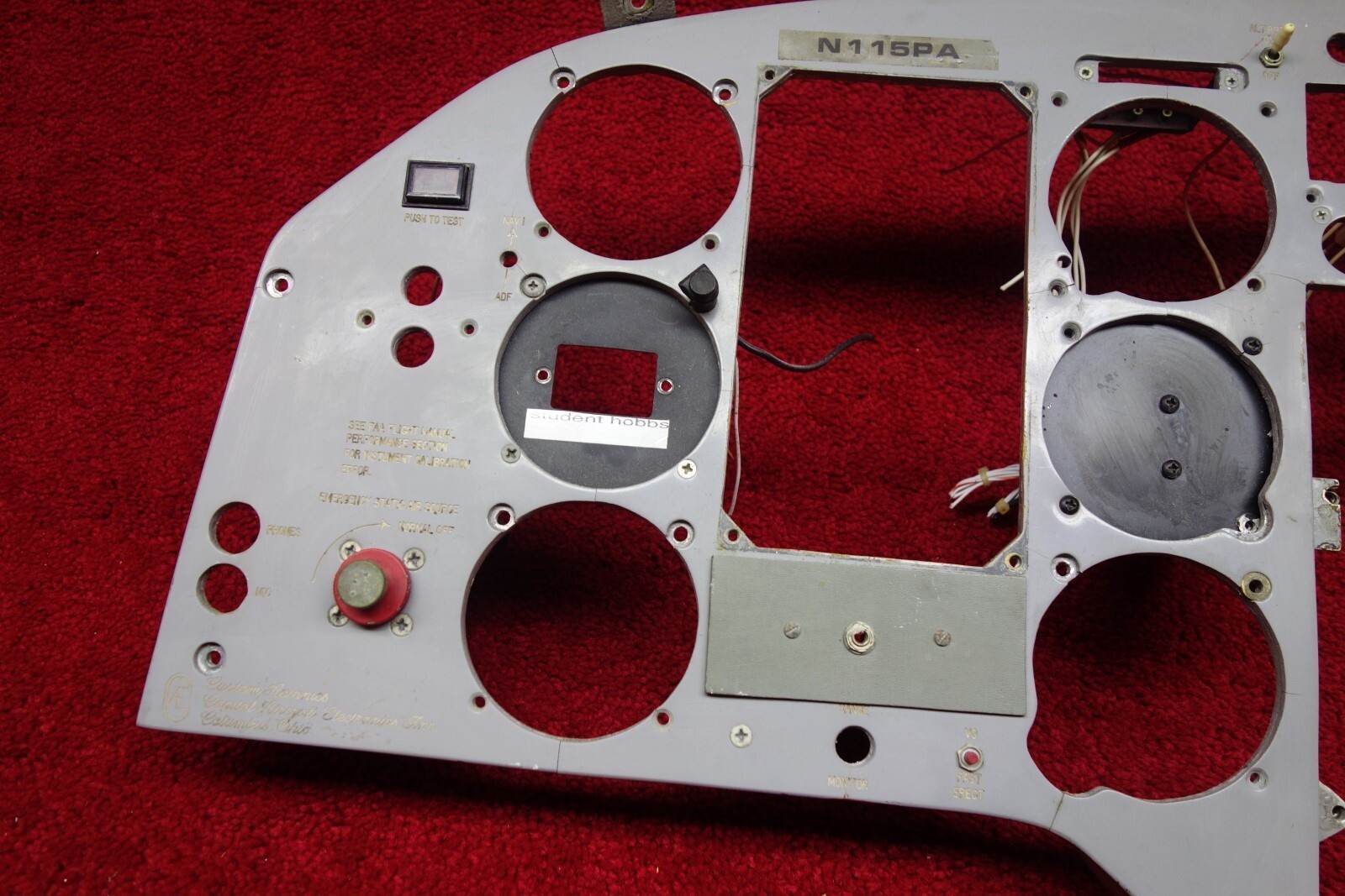 Beechcraft 65-A90 King Air Instrument Control Panel PN 50-324297 | eBay