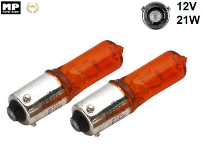 Lot 2 x Lampe Ampoule Témoin Clignotant Orange BAU9S 12V 21W Homologué ...