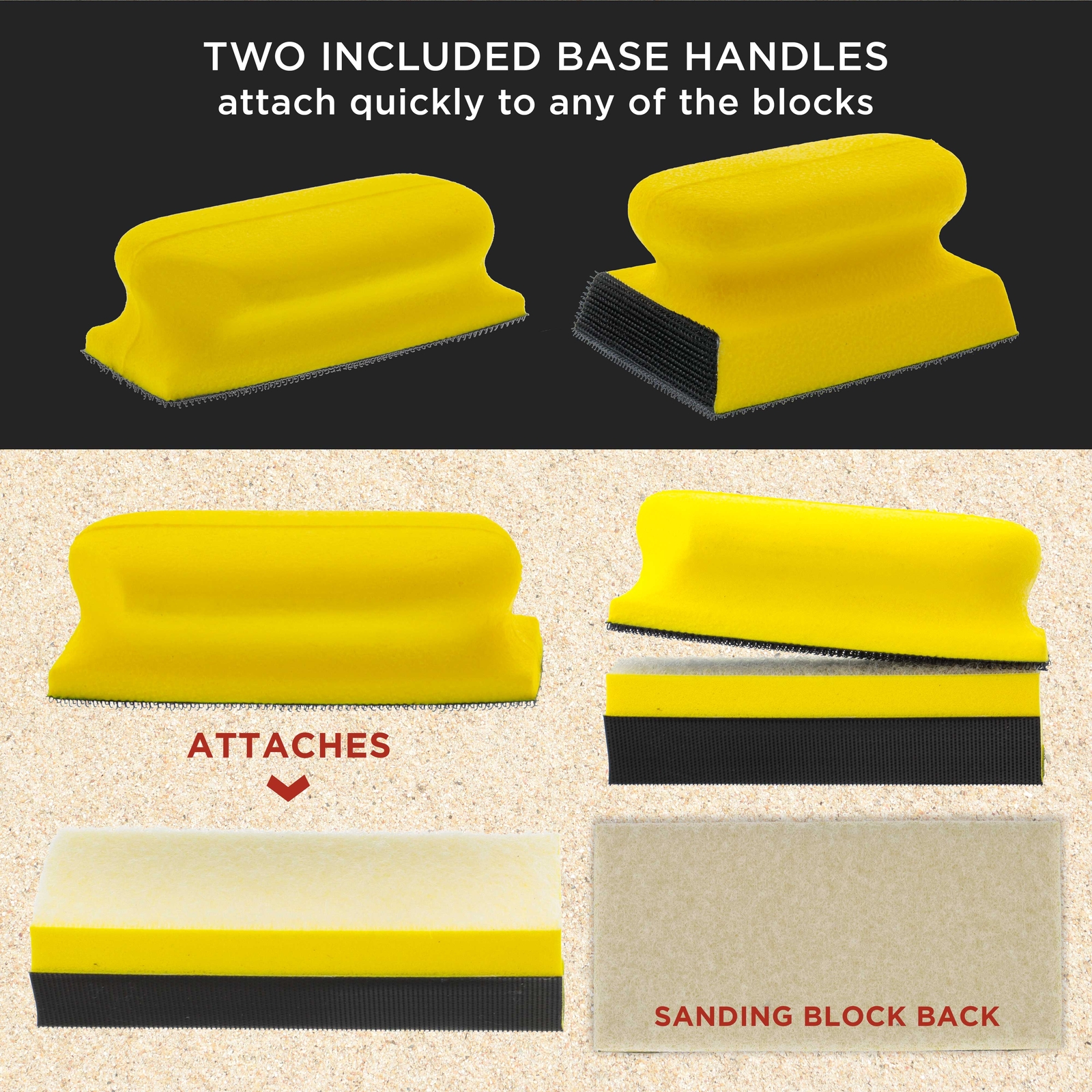 Dura-Gold 12-Piece Contoured 4" Hand Sanding Block Set, 40 Hook & Loop ...