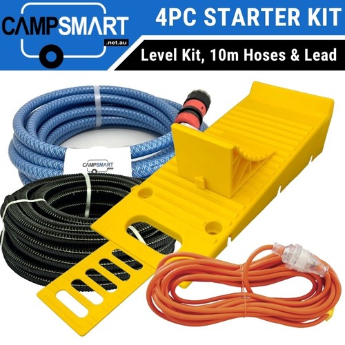 Caravan Essentials Starter Kit Pack - 4 Piece Water, Sullage Hose, Lead ...