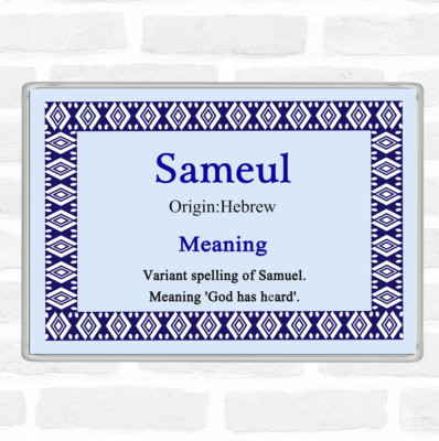 Sameul Name Meaning Jumbo Fridge Magnet Blue | eBay UK