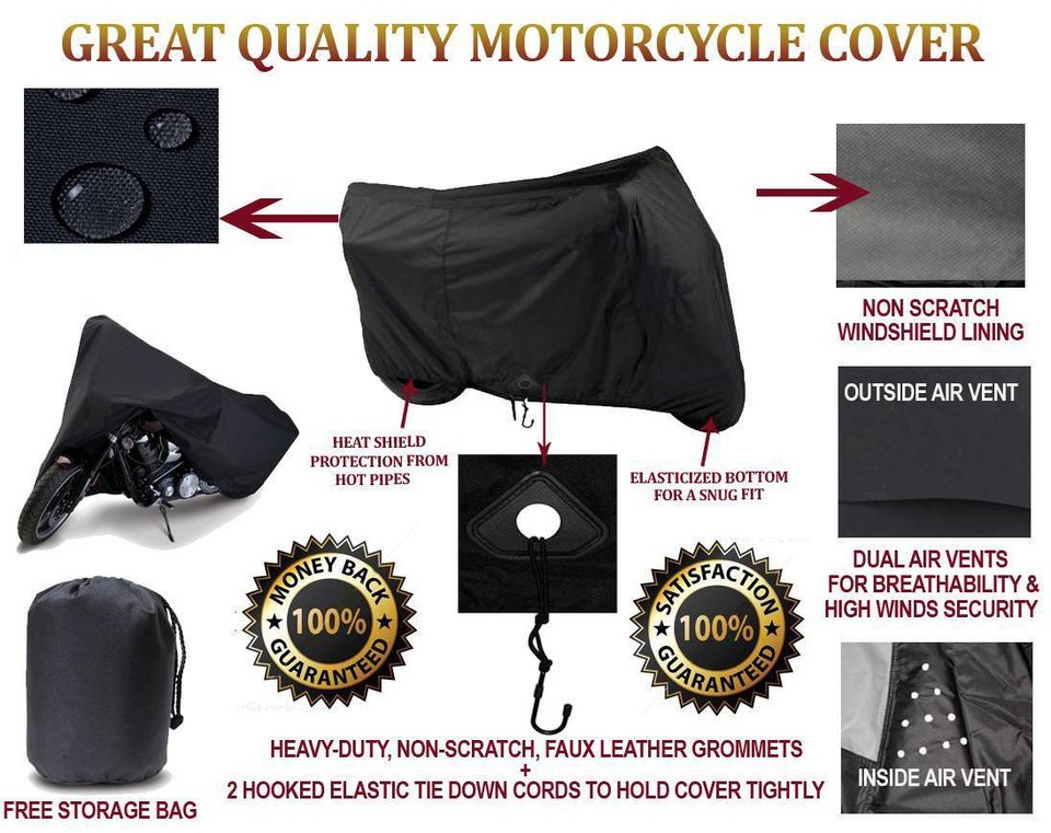 SUPER HEAVY-DUTY BIKE MOTORCYCLE COVER FOR Indian Spirit Roadmaster ...