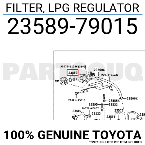 2358979015 Genuine Toyota FILTER, LPG REGULATOR 23589-79015 | eBay
