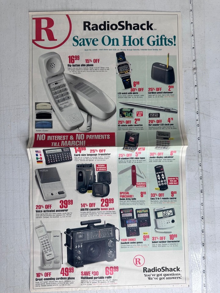 Vintage 1990s Radio Shack Catalog Ad Lot Collectible Electronics Toy ...