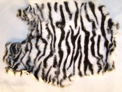 RABBIT SKIN ZEBRA PRINT fur pelt bunny soft crafts supply rabbits skins ...
