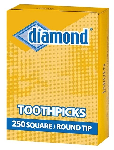 4 Boxes Diamond Square/round Tip Wooden Toothpicks 250 Count Each ...