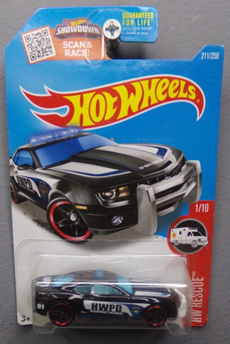 HOT WHEELS DIECAST 2015 HW CITY HWPD HIGHWAY PATROL '10 CAMARO SS BLACK ...