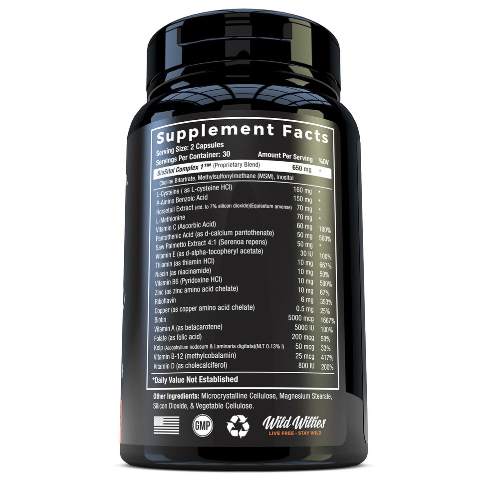 Wild Willies BEARD GROWS SUPPLEMENT 60 Capsules FULLER THICKER FASTER Biositol A | eBay