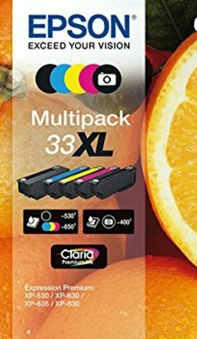 Epson 33 XL Multipack Ink Cartridges (C13T33574010) - 5 Colours for ...