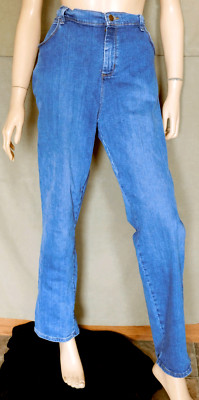 Lee Relaxed Fit Dark Wash Blue Jeans, 16W, M, Straight Leg Denim Pants ...