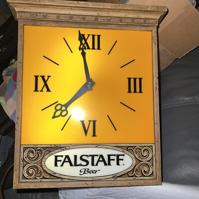 falstaff lighted beer clock sign | eBay