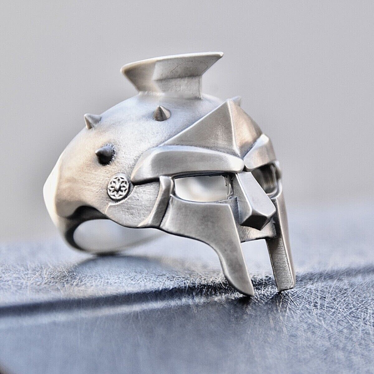 Spartan Helmet Ring Real Solid 925 Sterling Silver Spartan Helmet Ring