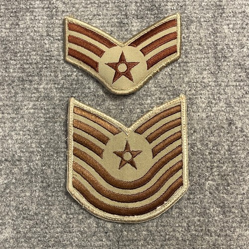 US Air Force Desert Tan Ratings Enlisted Rank Embroidered Patch Sew On ...