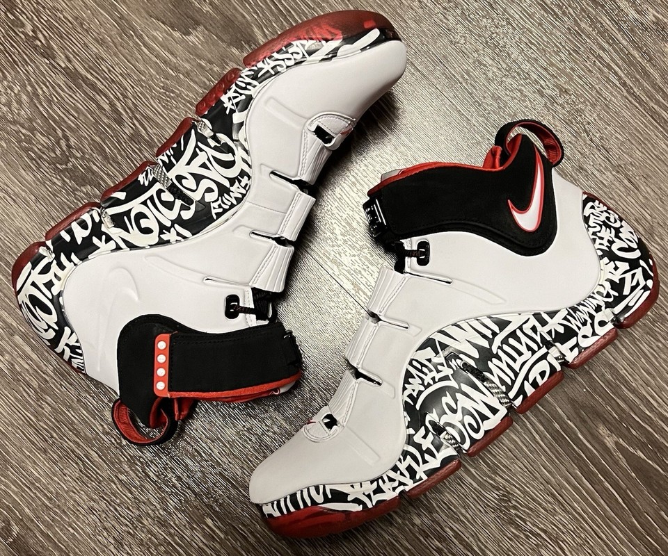 💯 Nike Zoom LeBron 4 Graffiti White Black Shoes DJ4888-100 Mens Size 10 ...