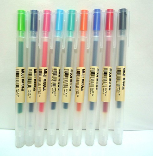 MUJI Color Gel Ink Ballpoint Pen All Color Set 0.38mm / 9 pieces / Made ...