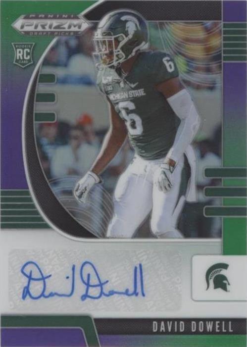 2020 Panini Prizm Draft Picks - Draft Picks Rookies David Dowell #256 Purple & Green Prizm ...