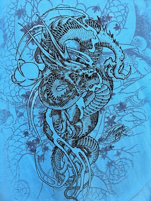Vintage Y2K Miami Ink Dragon T Shirt Men’s Medium 21”x26.5” Affliction ...