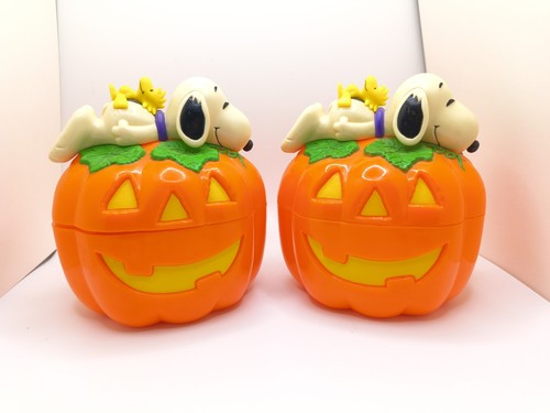 Lot 2 Vintage Whitman's Candies Snoopy and Woodstock Pumpkin Halloween ...