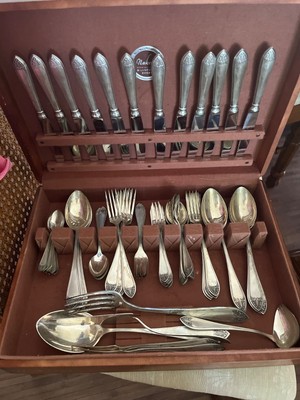 Antique 52-Piece Nakens tarnish proof silverware chest | eBay