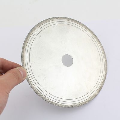 6" notched rim diamond lapidary rock saw blade arbor 5/8" W bushing 1/2 ...