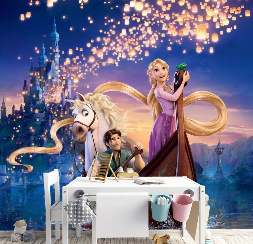 Wallpaper with a view of Disney Rapunzel wall stickers wall decor wall ...