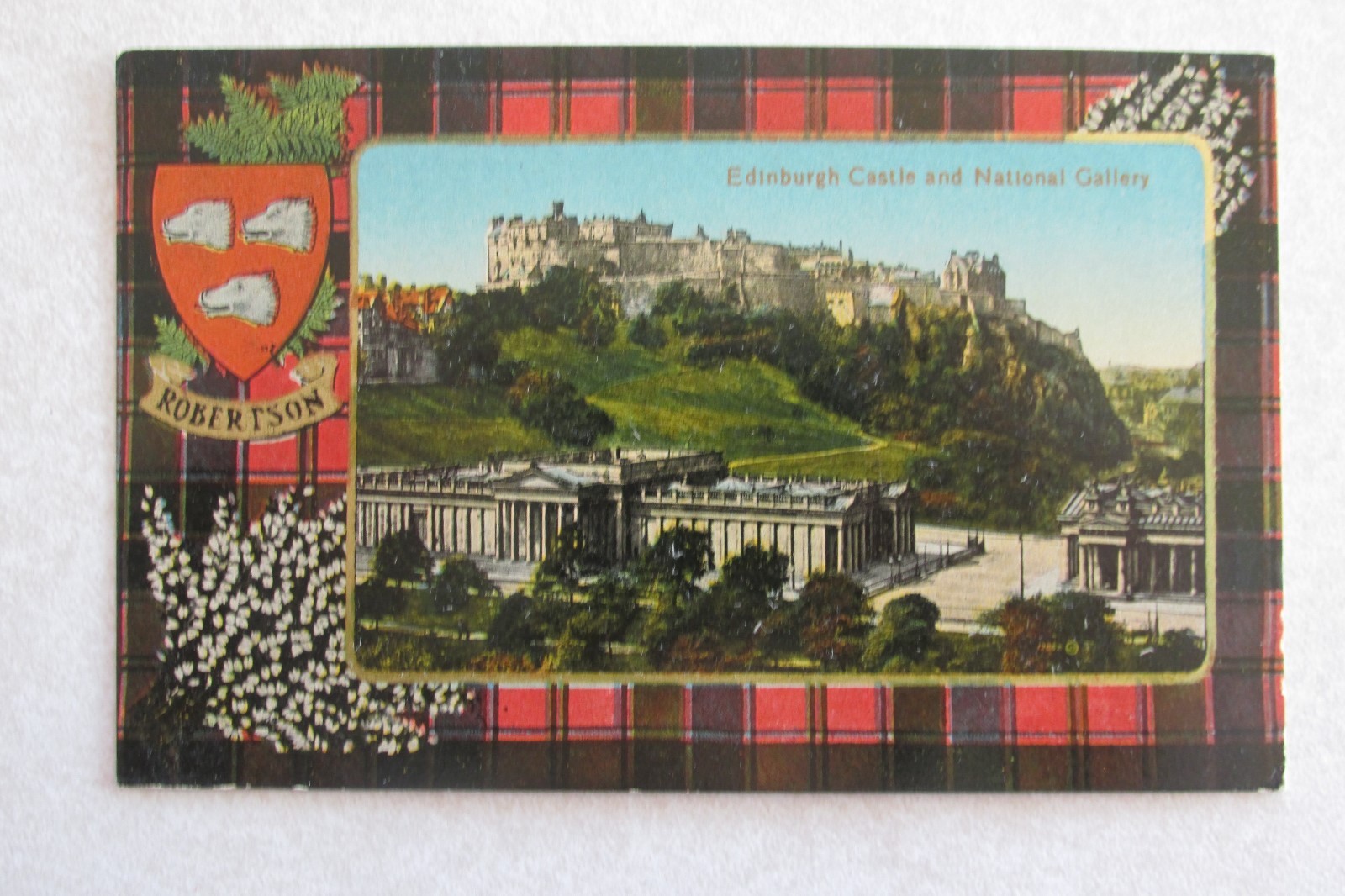 b392 postcard Robertson Clan Scotland UK England Coat of Arms Edinburgh ...