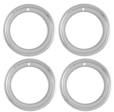 15" 3" DEEP Trim Ring Set Stainless Steel Smooth Beauty Rings fits 15x8 ...