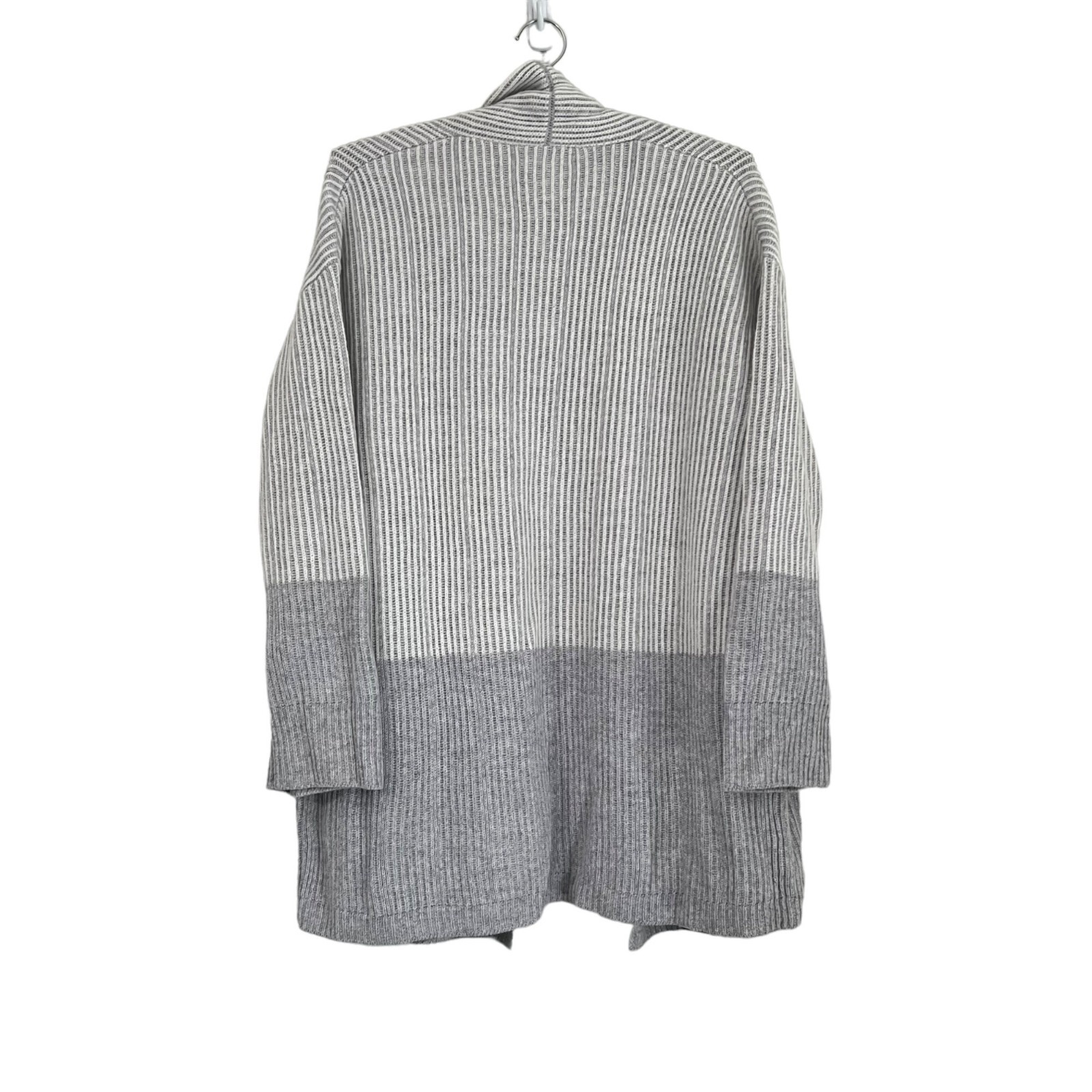 The White Company Gray White Colorblock Wool Cashmere Chunky Knit ...