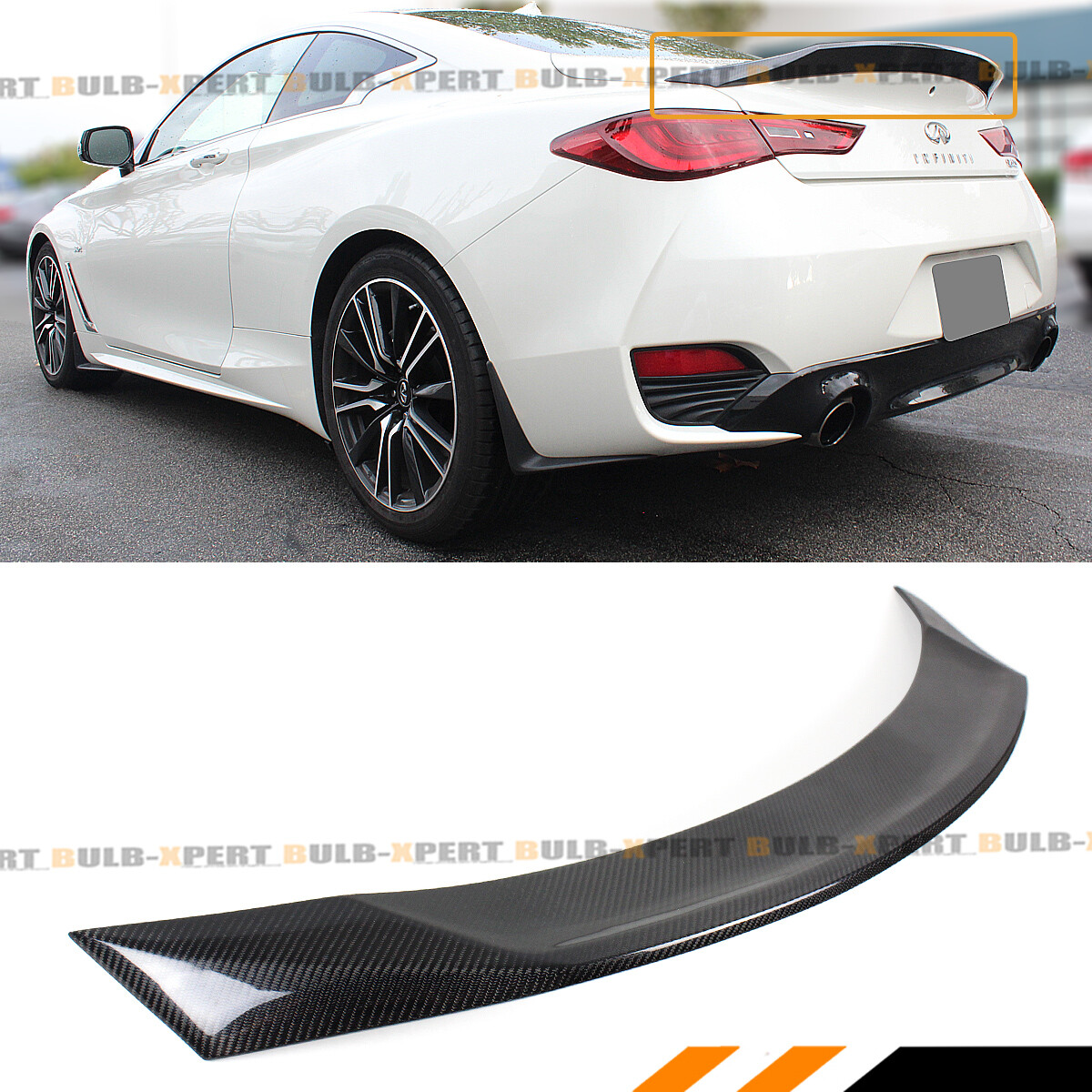 FOR 17-2022 INFINITI Q60 JDM HIGH KICK DUCKBILL CARBON FIBER TRUNK ...