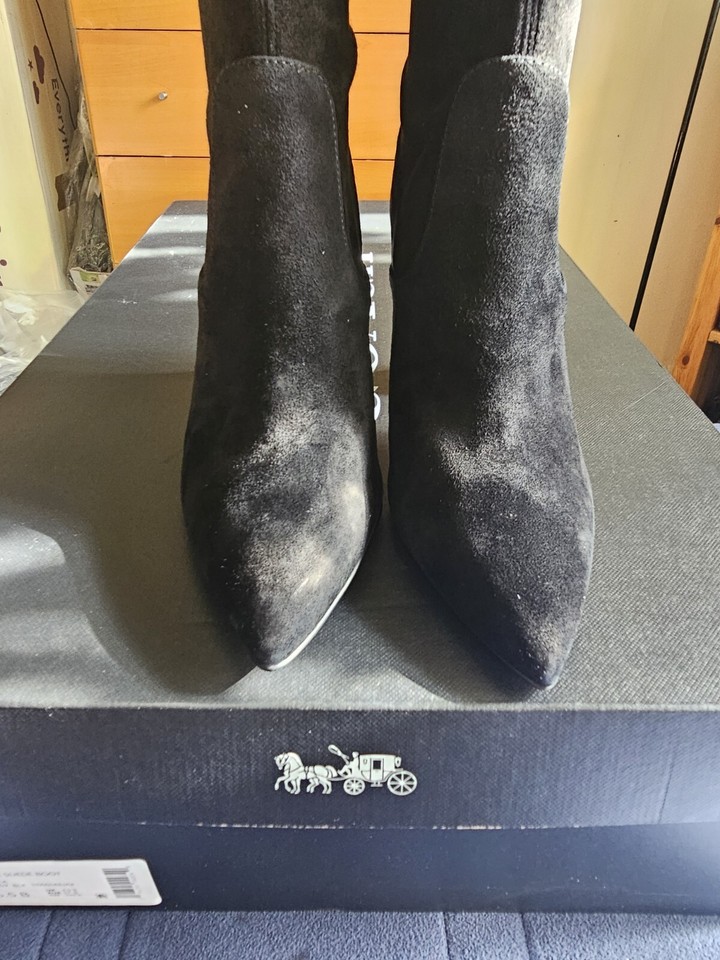 Coach FIRE! NIB! Cece Suede Boots #CN159 in Black. Sz 6.5B. R2S!! | eBay